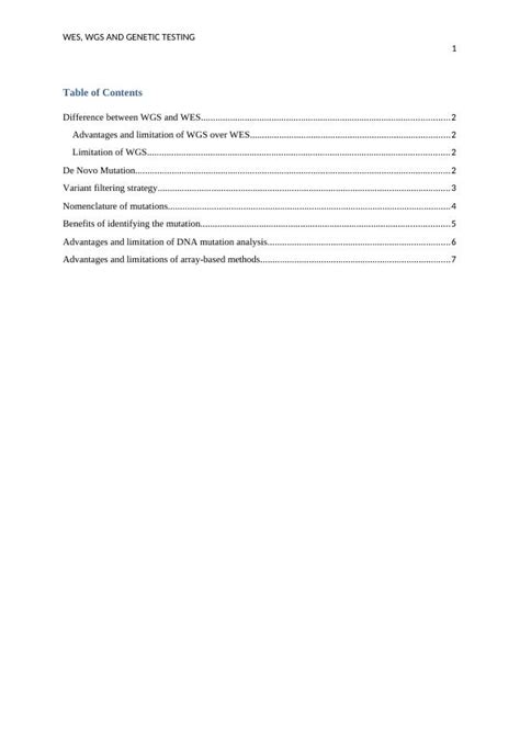 Molecular Report Wes Wgs And Genetic Testing Analysis