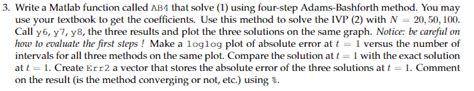 Solved 3 Write A Matlab Function Called Ab4 That Solve 1