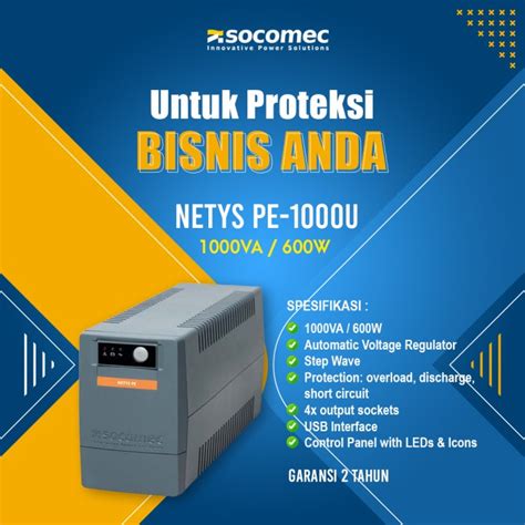 Jual Ups Socomec Netys Pe 1000u 1000va 600 Watt Npe 1000 U Jakarta Timur Ndy