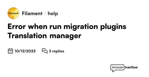 Error When Run Migration Plugins Translation Manager Filament