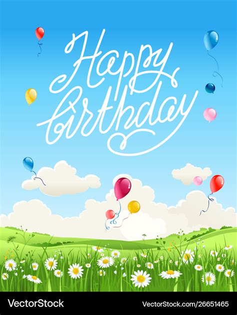 Happy Birthday Card Royalty Free Vector Image Vectorstock