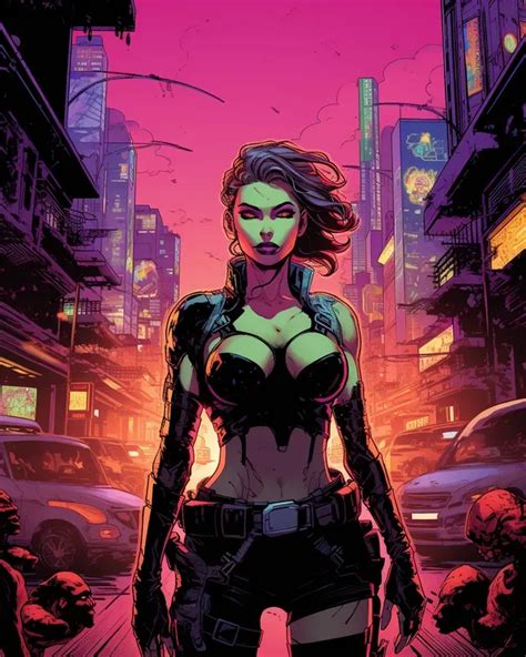 Cyberpunk Styled Comic Illustrations Midjourney Prompt Promptbase