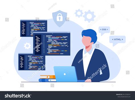 Web Development Programming Languages Css Html Stock Vector Royalty