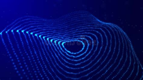 Technology Background Abstract Circular Wave Of Particles Futuristic