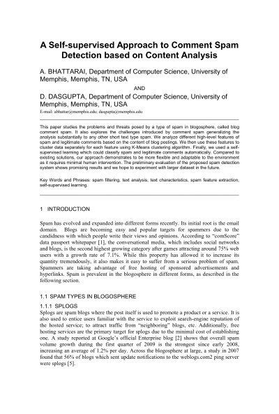 A Self Supervised Approach To Comment Spam Detection Based