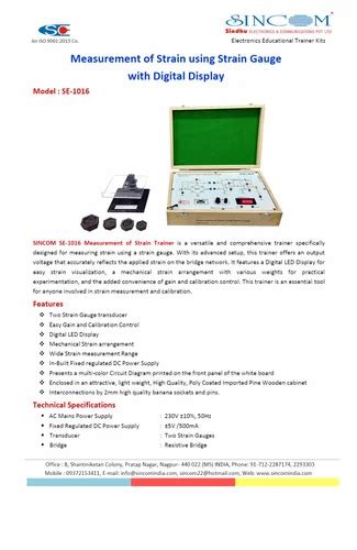 Digital Sincom Se 1016 Measurement Strain Trainer At Best Price In Nagpur