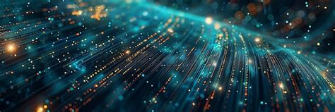 Abstract Digital Network An Abstract Digital Network With Glowing Lines And Particles