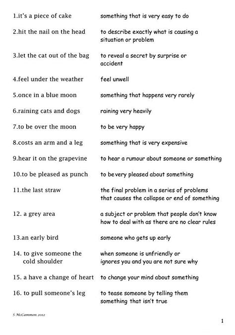 idioms idiomatic expressions lesson