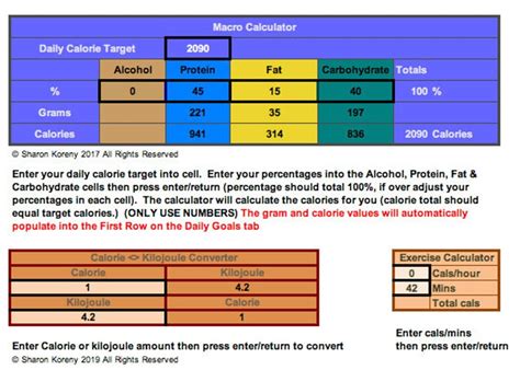 Macro Diet Tracker Excel Xlsx File Etsy