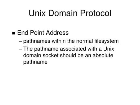 Ppt Unix Domain Protocols Powerpoint Presentation Free Download Id