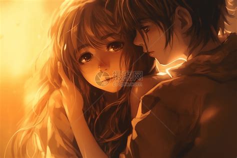 拥抱中的两个动漫人物插画图片下载 正版图片600118783 摄图网