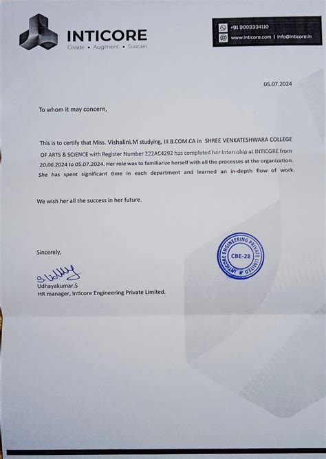 vishalini m on linkedin internship at inticore advanced technologies