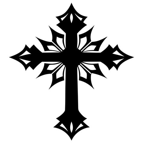 Christian Cross Black Silhouette Illustration 47372819 Vector Art At