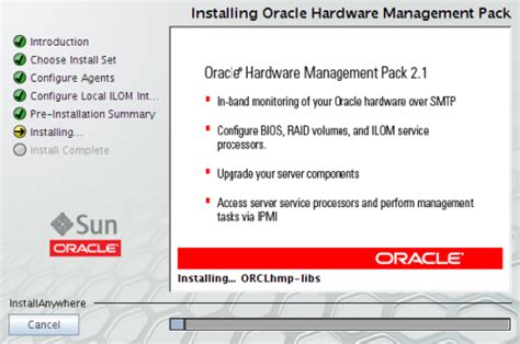 How To Install Hardware Management Components Using Gui Mode Oracle Hardware Management Pack 2