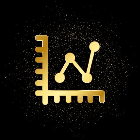 Database Server Line Chart Gold Icon Vector Illustration Of Golden Particle Background