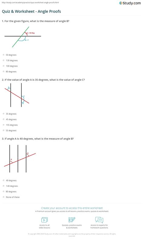 Geometry Angle Proofs Practice With Answers