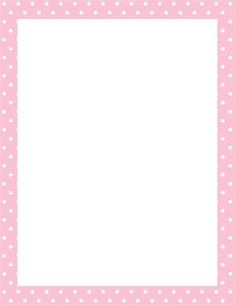 Pink Polka Dot Border Free Download And Print For You