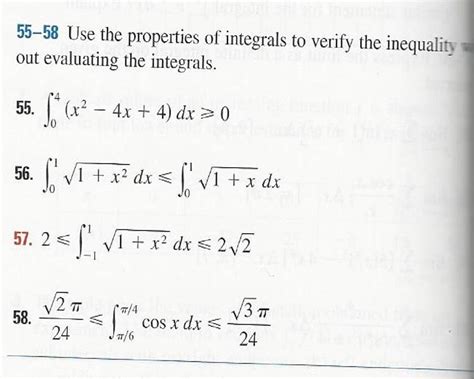 Solved 55 88 Use The Properties Of Integrals To Verify The