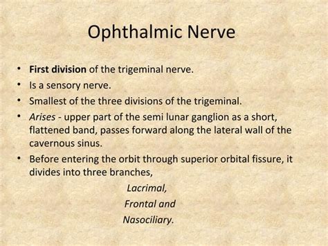 Ophthalmic Nerve Dental Surgery Ppt