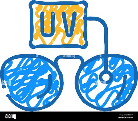 Ultra Violet Uv Glasses Icon Doodle Illustration Stock Vector Image