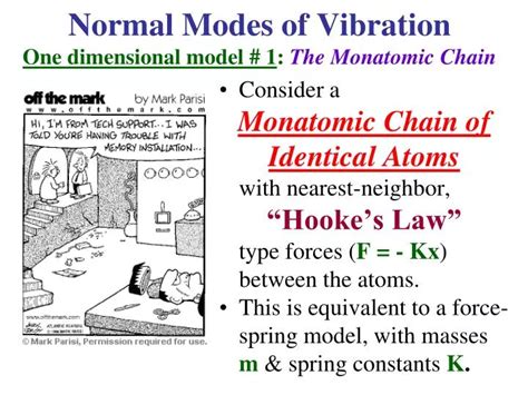 Ppt Normal Modes Of Vibration One Dimensional Model 1 The