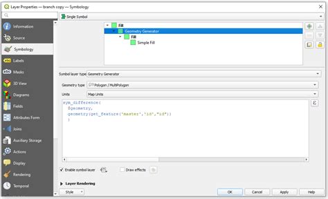 Representing Difference Between Polygons Only With Symbology In Qgis