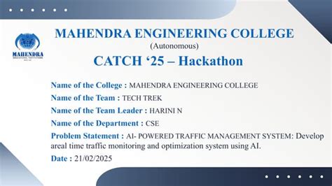 Smart Traffic Management System Presentation Pptx