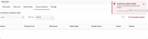 19257 cloud pak for data wkc find similar column feature will fail without any reasons
