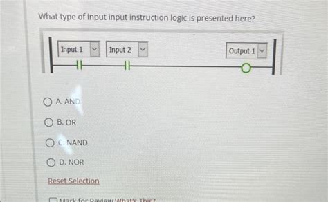 solved what type of input input instruction logic is