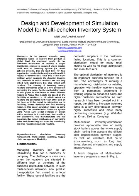 Download Pdf Design And Development Of Simulation Model For Multi