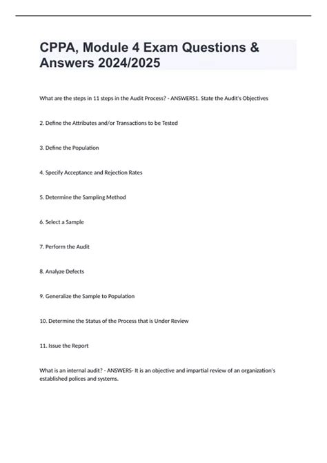 Cppa Module 4 Exam Questions And Answers 20242025 Cppa Module 4