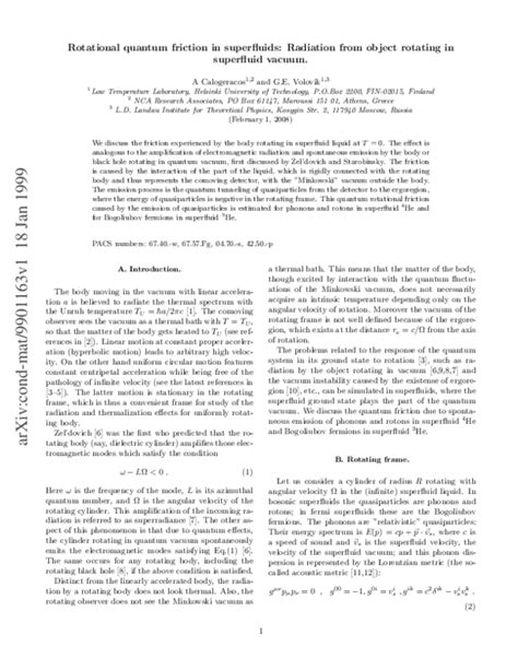 Pdf Rotational Quantum Friction In Superfluids Radiation From Object Rotating In Superfluid