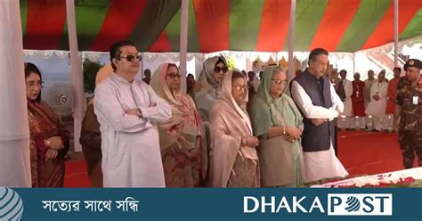 টুঙ্গিপাড়ায় বঙ্গবন্ধুর সমাধিতে প্রধানমন্ত্রীর শ্রদ্ধা