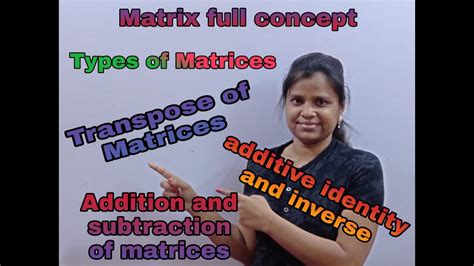 Matrix Class 10 Icse Full Concept Different Types Transpose Of