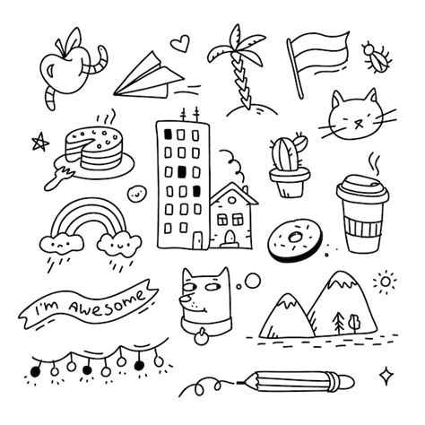 손으로 그린 연설 거품 낙서 그림 무료 벡터