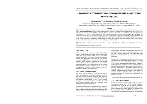 Proximate Composition Of Seeds Of Hybrid Varieties Of Pdf