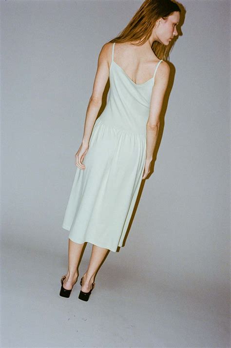 Gil Rodriguez Lapointe Dropwaist Midi Dress White Sage Garmentory