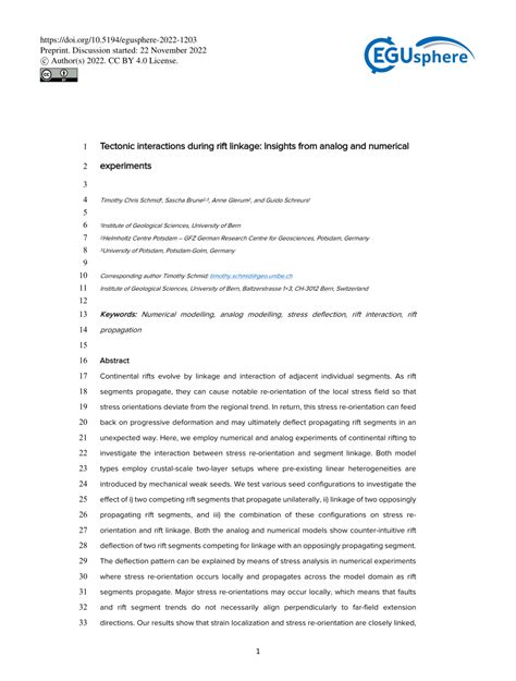 Pdf Tectonic Interactions During Rift Linkage Insights From Analog And Numerical Experiments