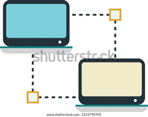 Laptop Synchronization Illustration Minimal Style Isolated Stock Vector
