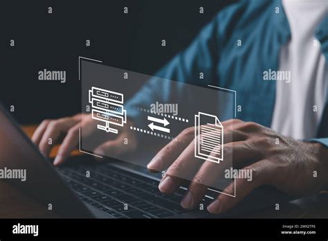 File Transfer Protocol Files Receiver And Computer Transfer Data Between Folder Backup Data