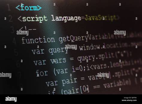 Close Up Macro Shot Selective Focus Of Java Script Programming Language