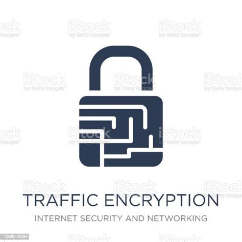 트래픽 암호화 아이콘입니다 인터넷 보안 및 네트워킹 컬렉션에서 흰색 배경에 유행 평면 벡터 트래픽 암호화 아이콘 교통에 대한 스톡 벡터 아트 및 기타 이미지 Istock