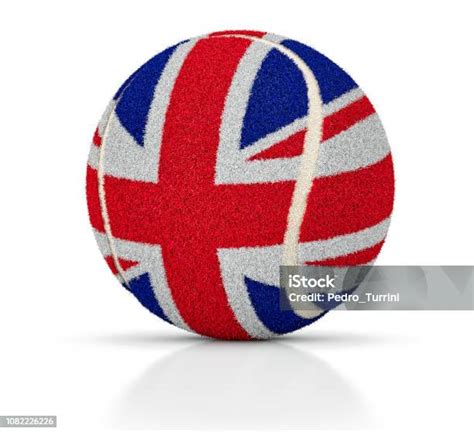 영국 미국 영국 3 차원 일러스트 레이 션의 테니스 공의 국기의 텍스처와 테니스 공 3차원 형태에 대한 스톡 사진 및 기타 이미지 3차원 형태 International