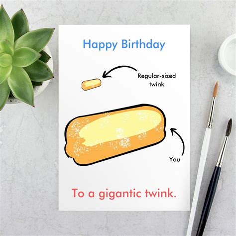 Happy Birthday Card Gigantic Twink Etsy