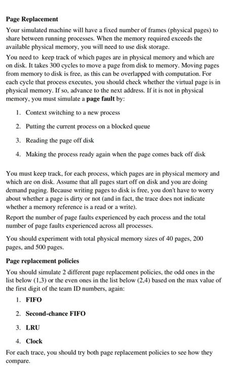 Solved Virtual Memory Management Simulation This Project Is