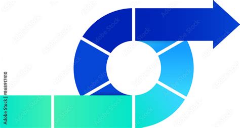 Agile Process Flow Diagram Infographic 6 Step Options Modern Blue Workflow Digital Infographic