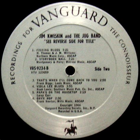 Buy Jim Kweskin And The Jug Band See Reverse Side For Title Lp Album