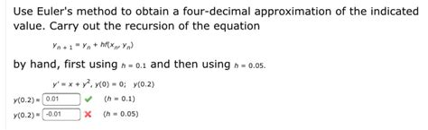 answered use euler s method to obtain a… bartleby