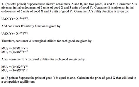 Solved 3 24 Total Points Suppose There Are Two Consumers