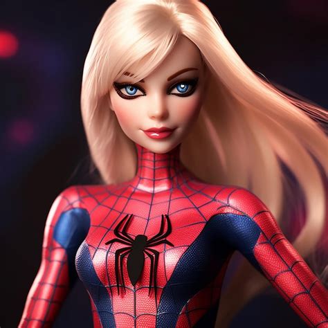 Premium Ai Image A Female Barbie Doll With A Spider Web Design On Her